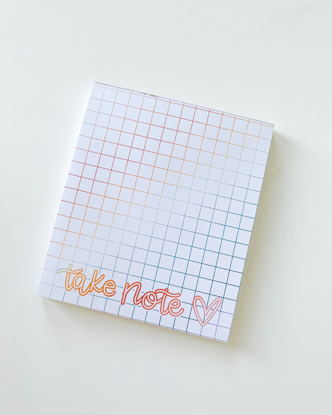Take Note Rainbow Grid Notepad | 40 Pages With Magnetic Back for Lists ...