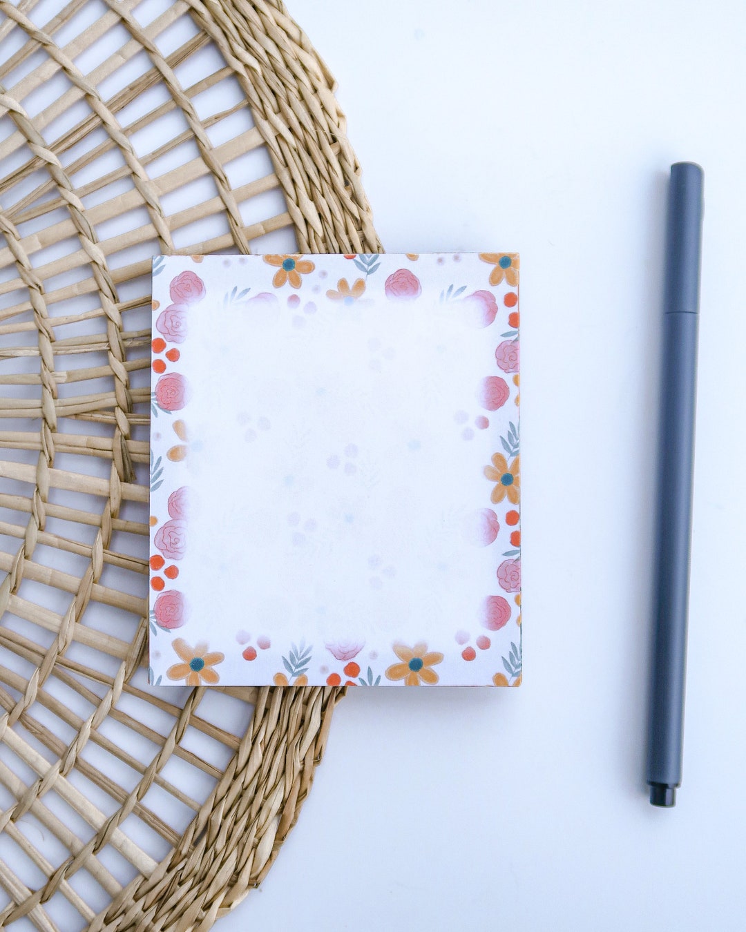 Notepad- Multi Floral | 40 Pages With Magnetic Back for Lists on ...