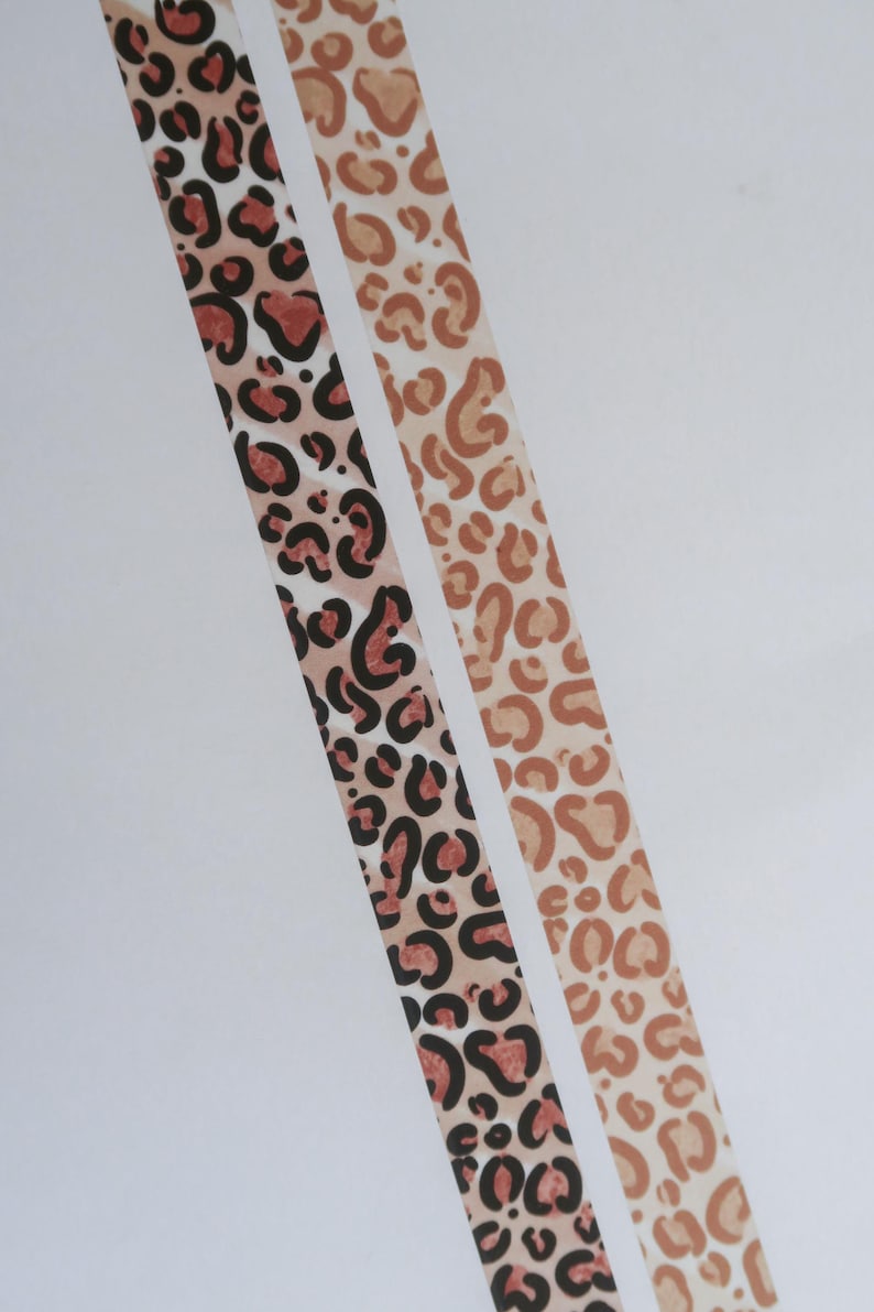 Animal Print Washi Tape Set | Brown + Black Cheetah Leopard Decorative ...