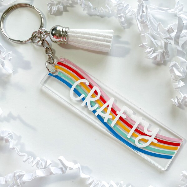 Rainbow Keychain - Etsy