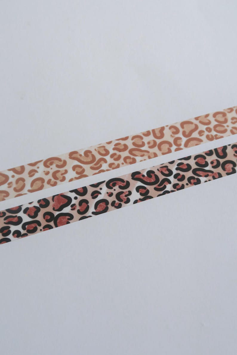 Animal Print Washi Tape Set | Brown + Black Cheetah Leopard Decorative ...