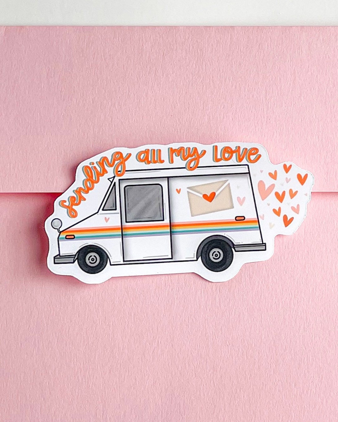 Sending My Love- Shipping Truck | Packaging Label Sticker for Etsy ...