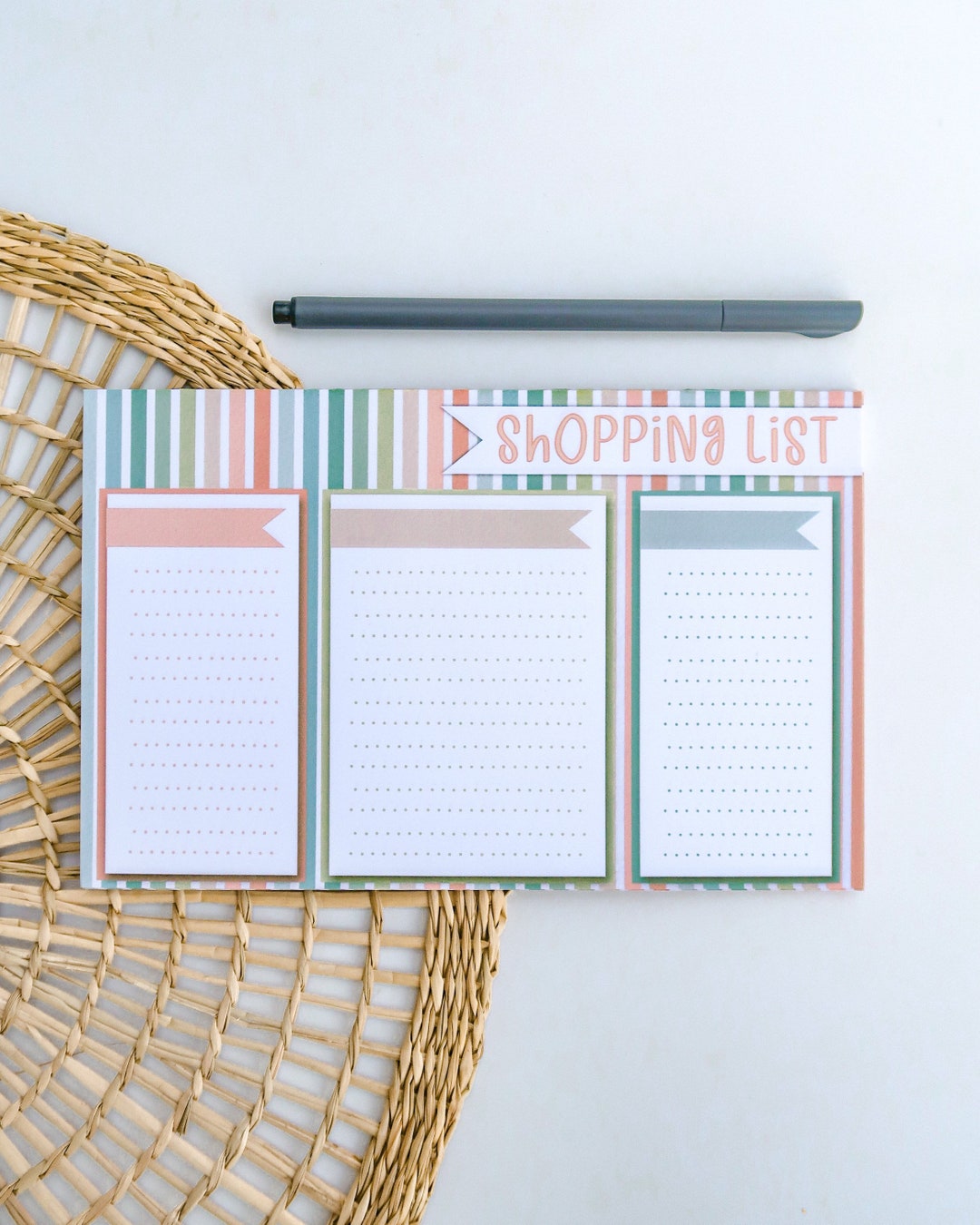 Sectioned Grocery Shopping List Notepad 30 Pages With Magnetic Back for ...