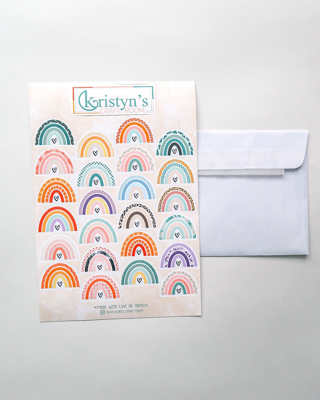 Mini Variety Rainbows Sticker Sheet Envelope Seals | Scrapbooking ...