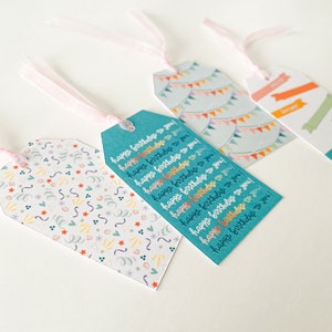 Birthday Gift Tags | Cute 12 Pack of Colorful Gifting | Package Labels ...