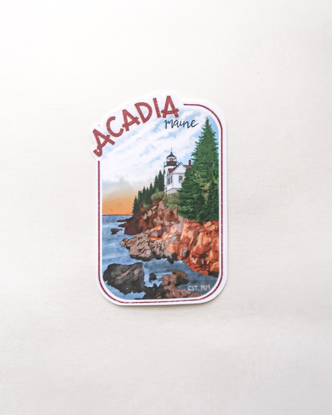 Acadia, Maine NP Sticker | Lighthouse | National Parks USA | High ...