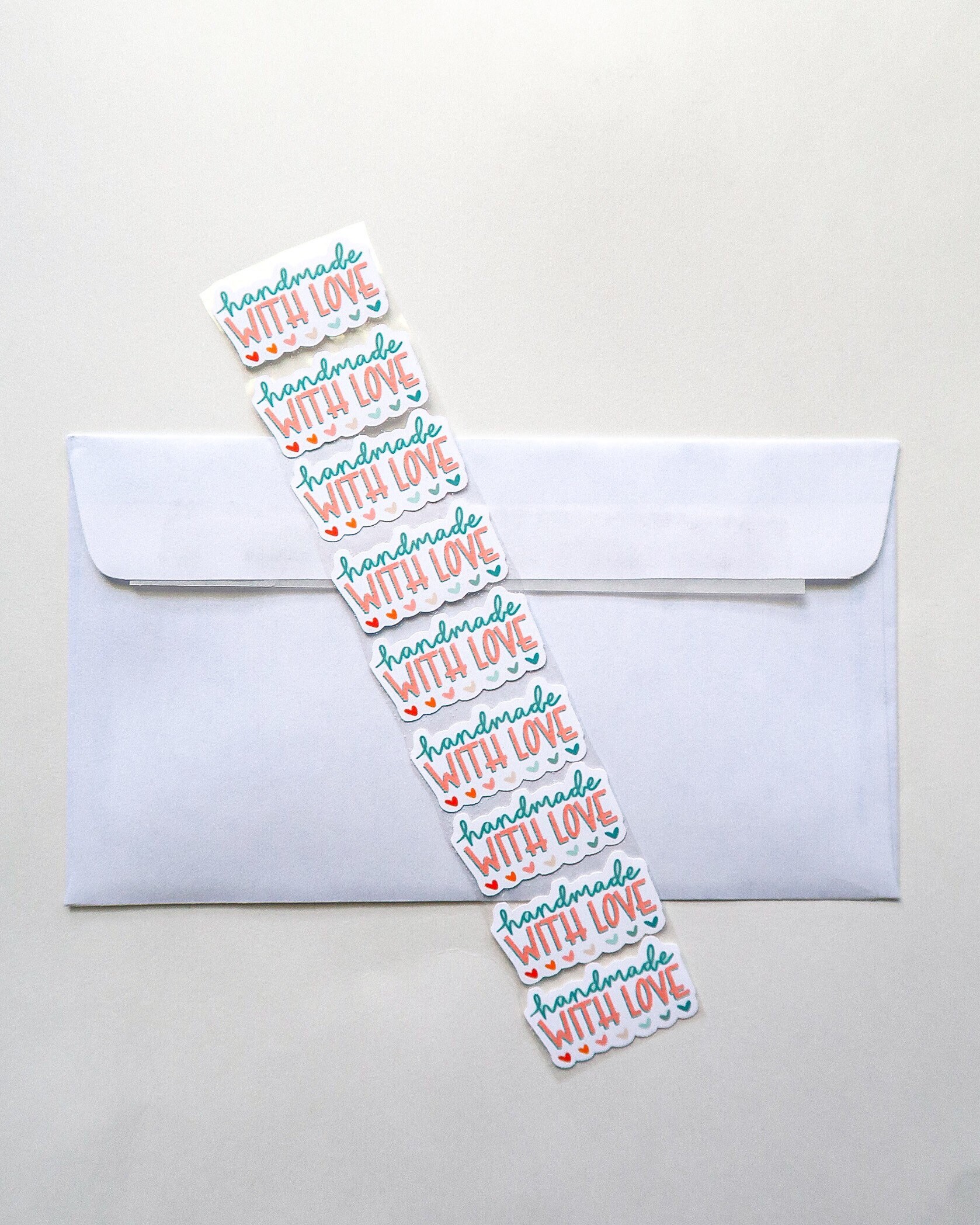 MINI Handmade With Love Packaging Stickers Labels | Envelope Seals ...