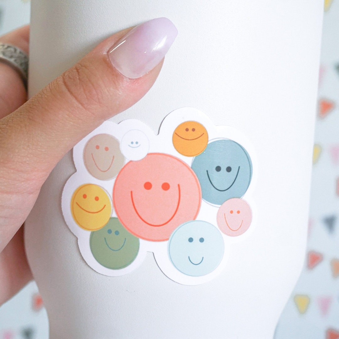 Smile Pile Sticker or Magnet | Happy Faces | Waterproof Vinyl Laminated ...