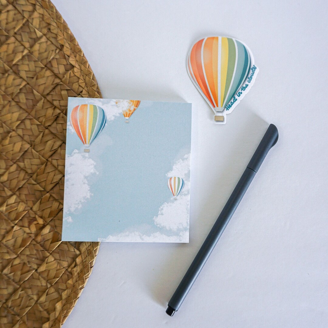 Hot Air Balloon Notepad | 40 Pages With Magnetic Back for Lists on ...