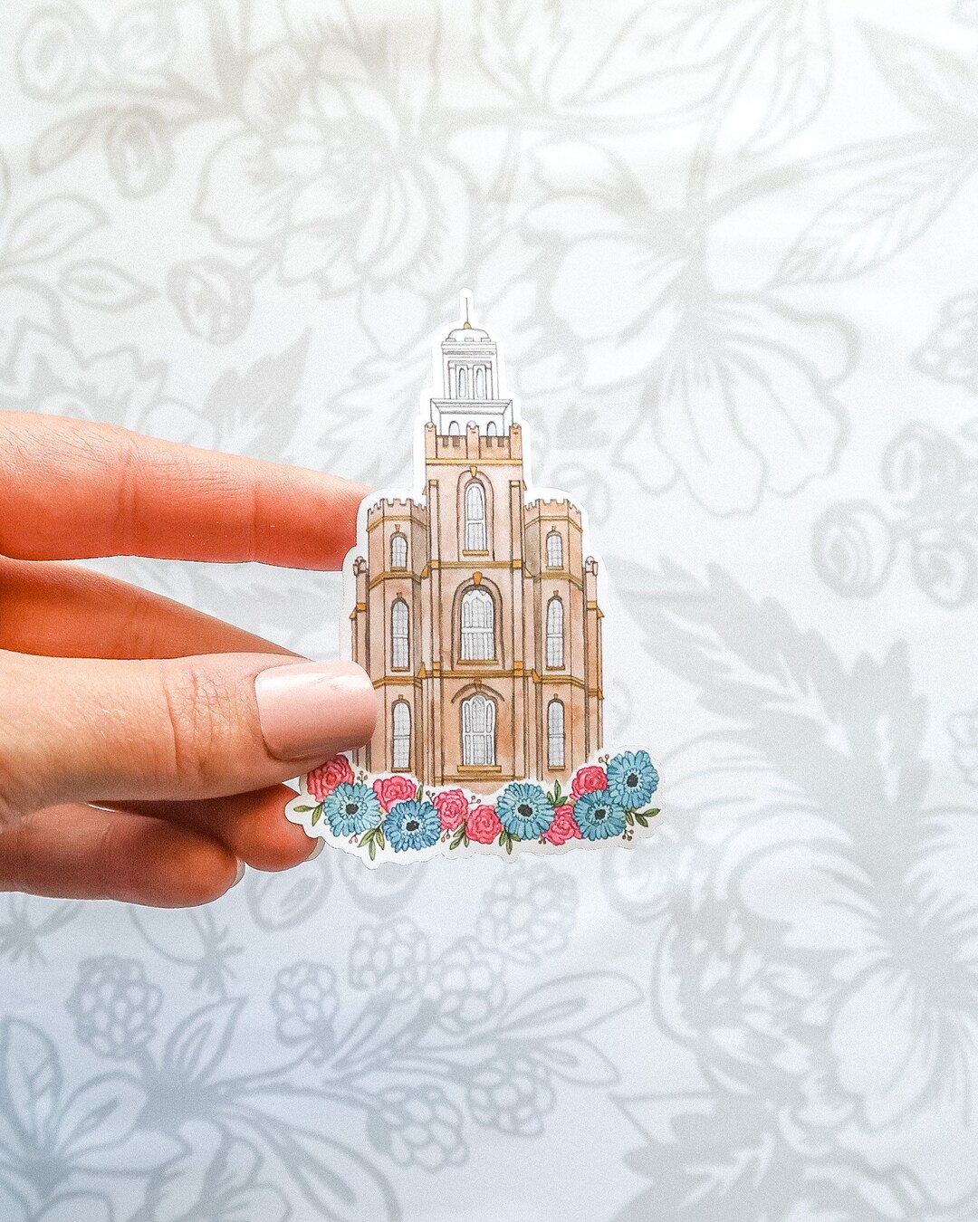 Logan, Utah Floral LDS Watercolor Temple | High Quality Waterproof ...