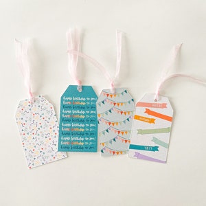 Birthday Gift Tags | Cute 12 Pack of Colorful Gifting | Package Labels ...