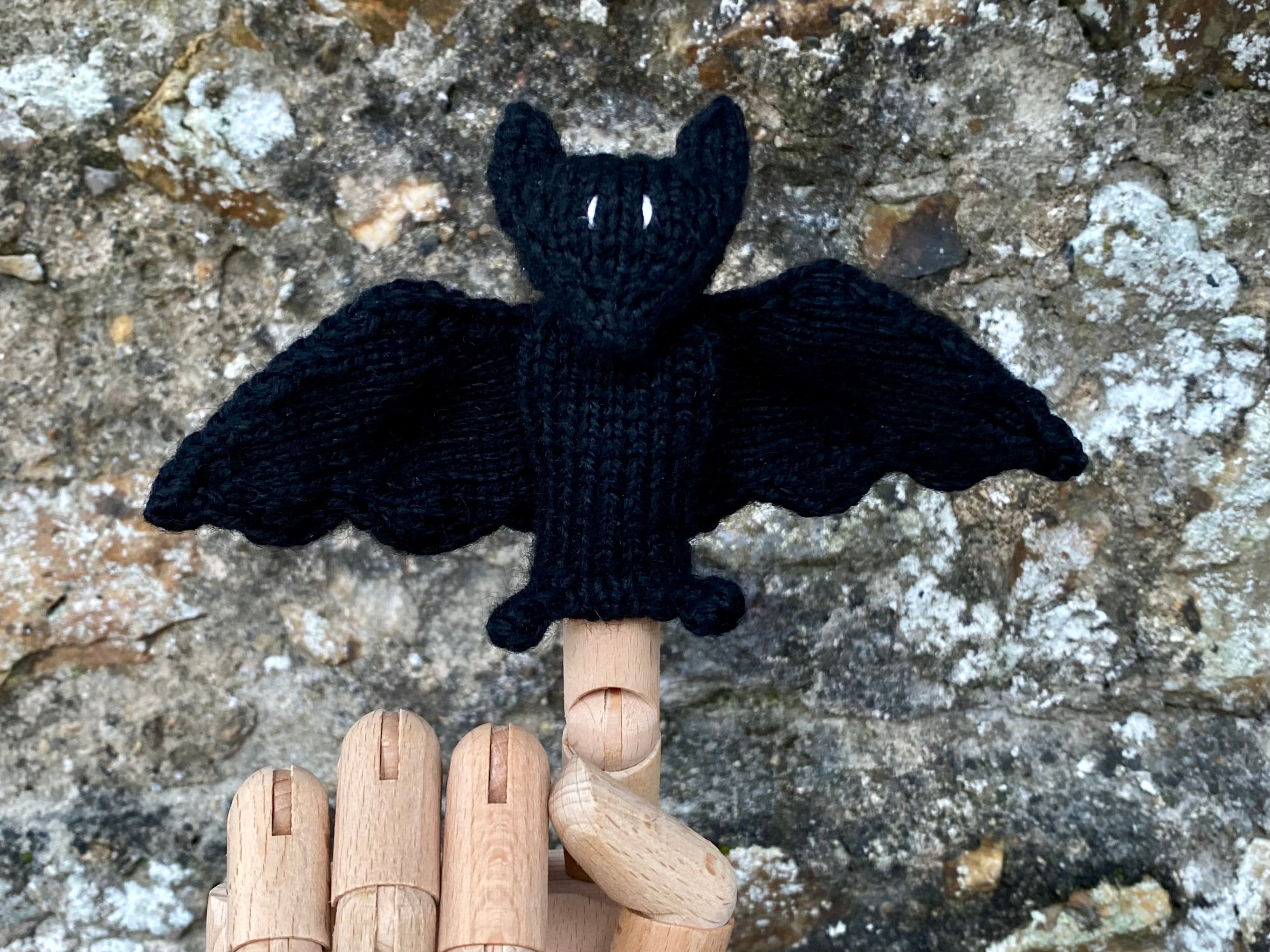 Knitted Finger Puppet, Knitting Pattern, Knitted Bat, Bat Finger Puppet ...