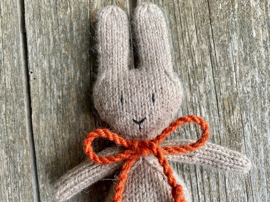 Knitted Bunny Pattern, Knitted Wool Bunny Toy, Easy Knitting Pattern ...