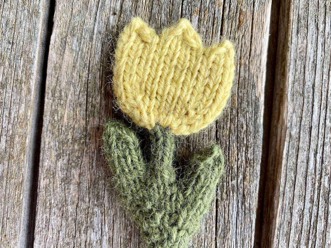 Spring Knitting Pattern, Tulip Knitting Pattern, Knitted Flower Pattern ...