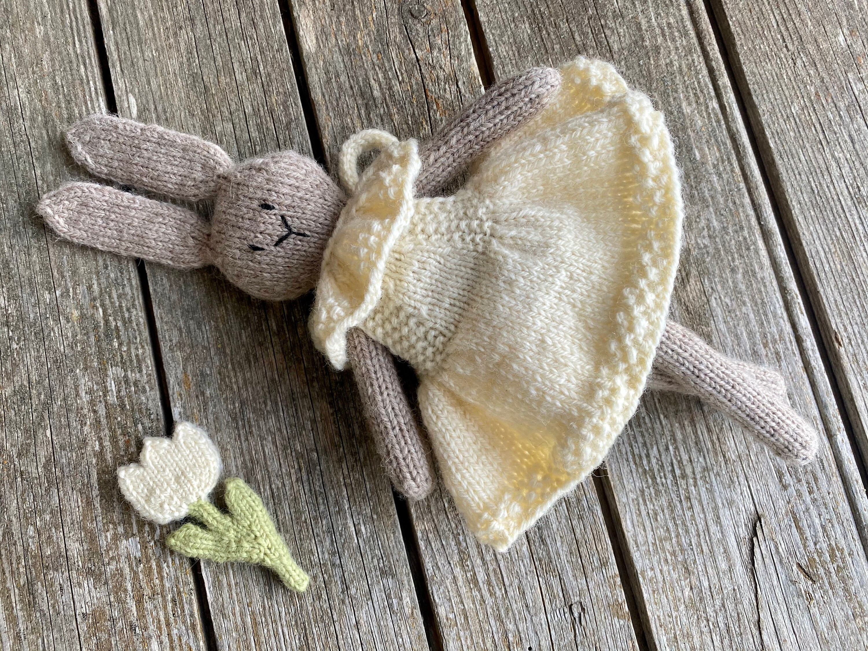 Bunny With Dress Bunny Knitting Pattern Knitted Bunny - Etsy