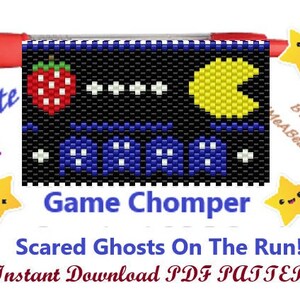Pac Chomper Scared Ghosts Game Pattern, Peyote Beading, G2 Pen ...