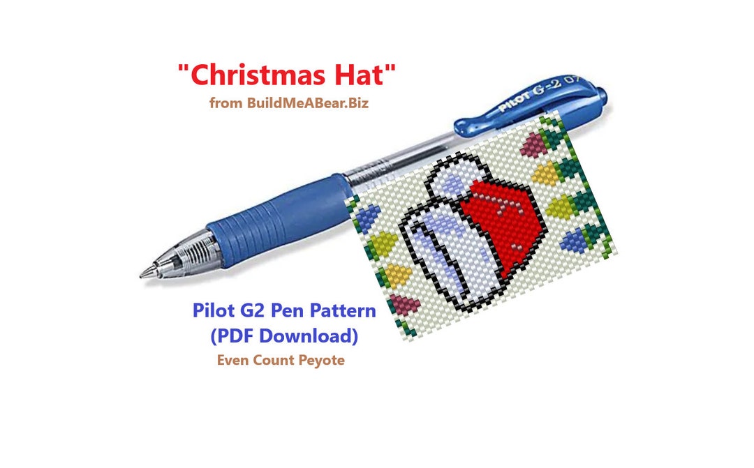 Host and Hostess Gift, Beaded Pen Pattern, Christmas Hat G2 Pen Pattern ...