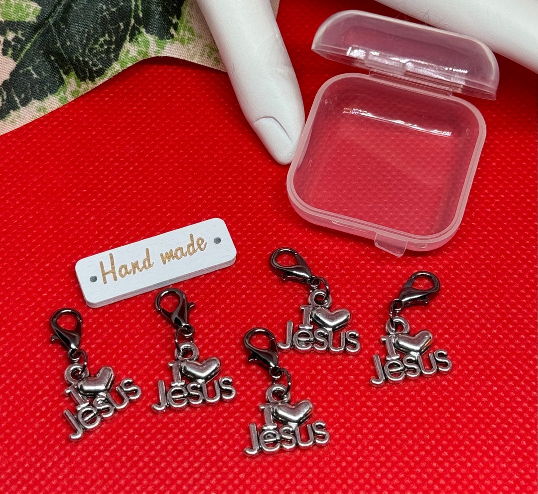 I Love Jesus Stitch Markers Set of 5! Cast Metal, Hand Made Place ...