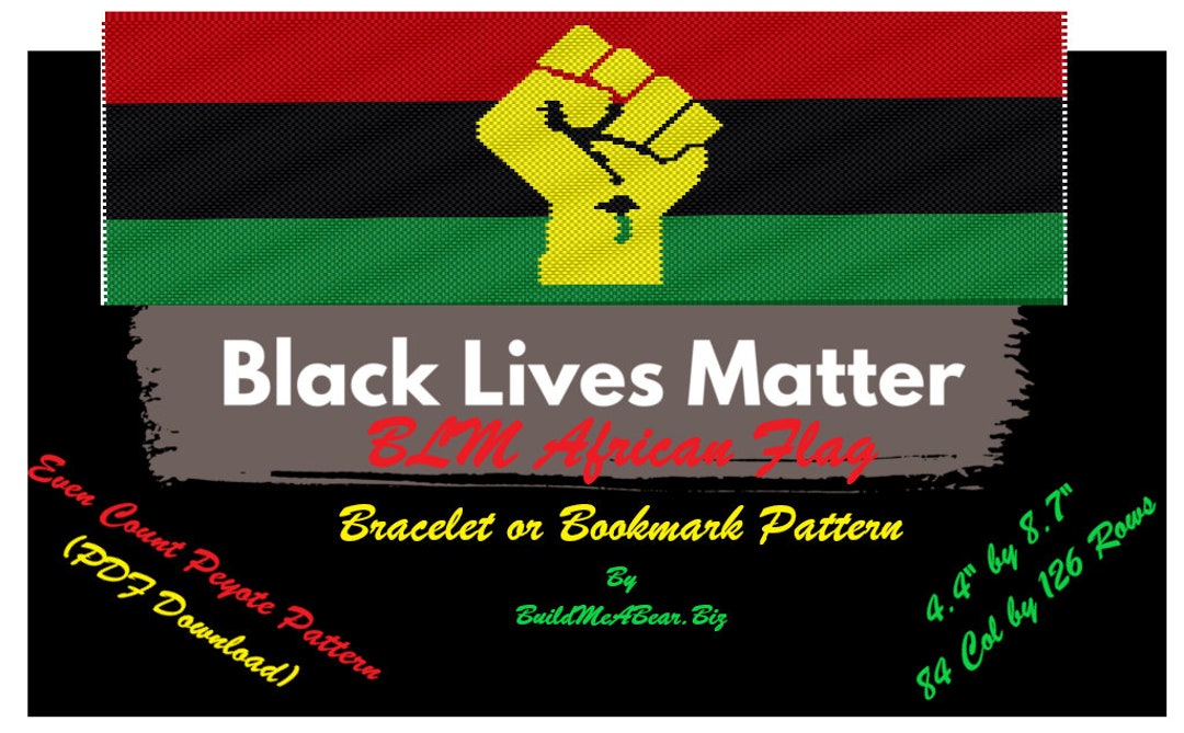 BLM Black Lives Matter Bracelet or Bookmark Bead Pattern (PDF DOWNLOAD ...