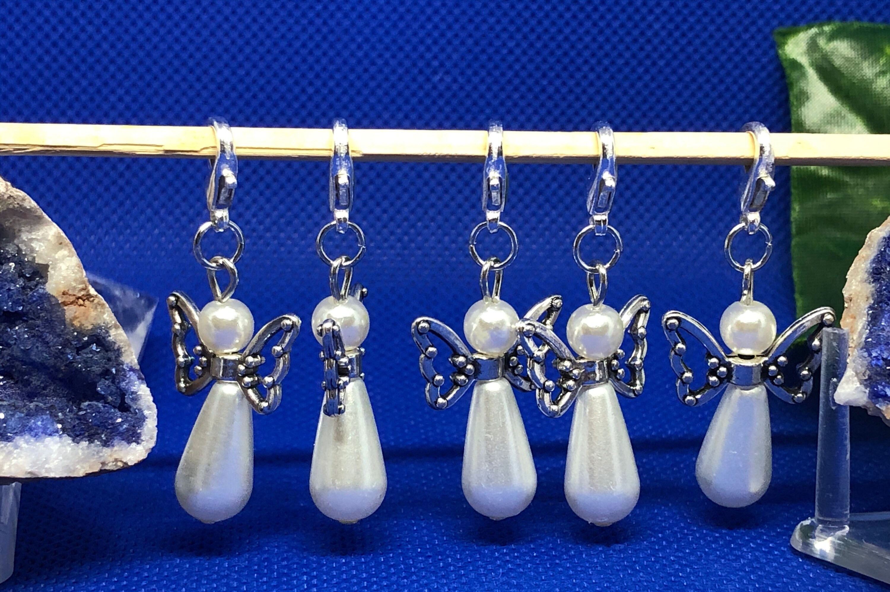 Stitch Markers 5 Super Cute Plastic Pearl and Silver COLORED Angels ...