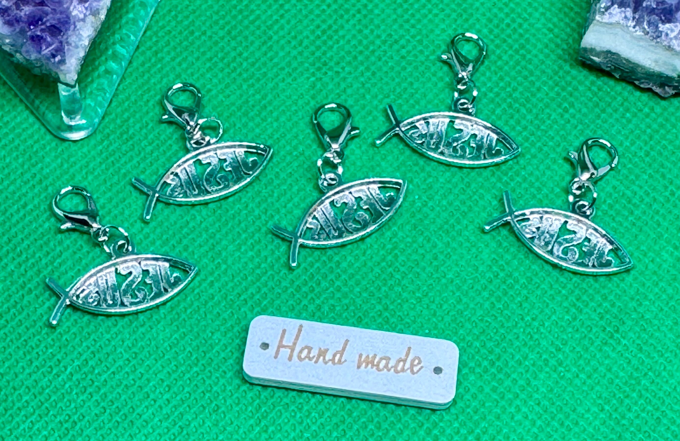 Jesus Fish Crochet Stitch Markers Set of 5 Super Cute Silver - Etsy