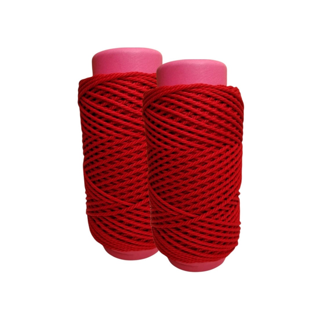 500gr 4mm RED Macrame Rope Cotton Rope. Macrame Rope. Macrame Cord ...