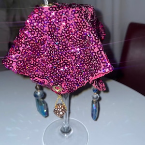 Fuchsia Sparkle Elegance Drink Protector | Pink Sparkling Sequin Cup ...