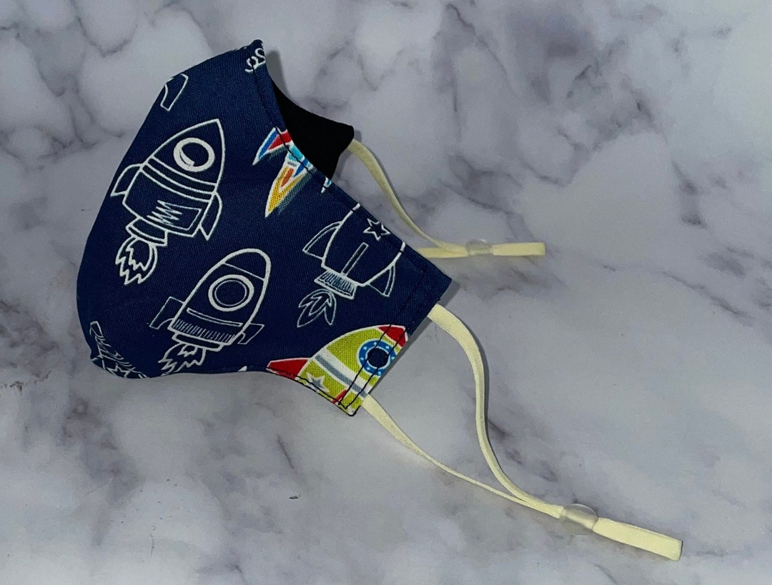 Glow in the Dark Rocket Face Mask | Navy Blue, Children's Party - Etsy