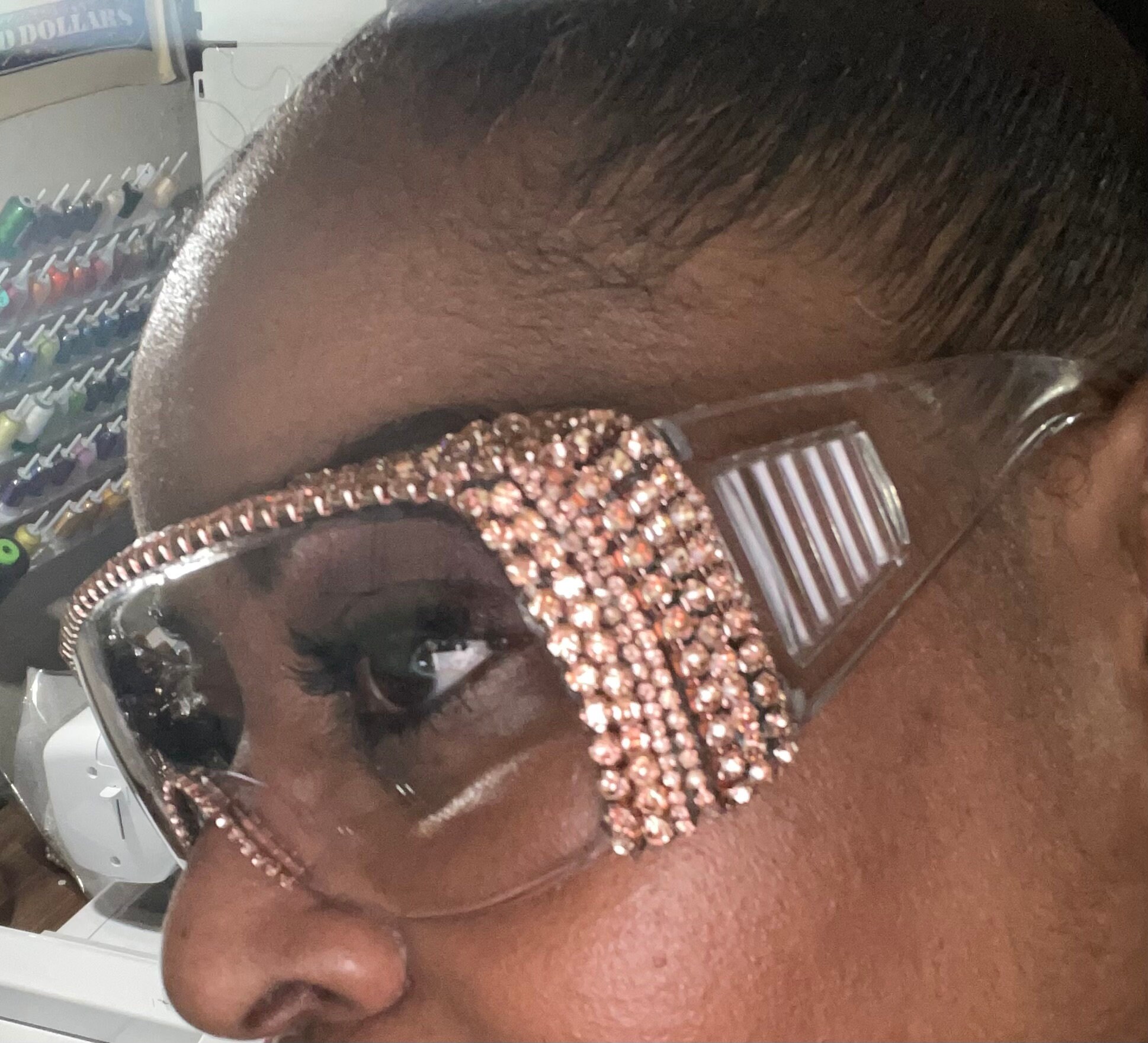 Rhinestone Eye Goggles | Champagne Gold Bling Eye Shield - Etsy