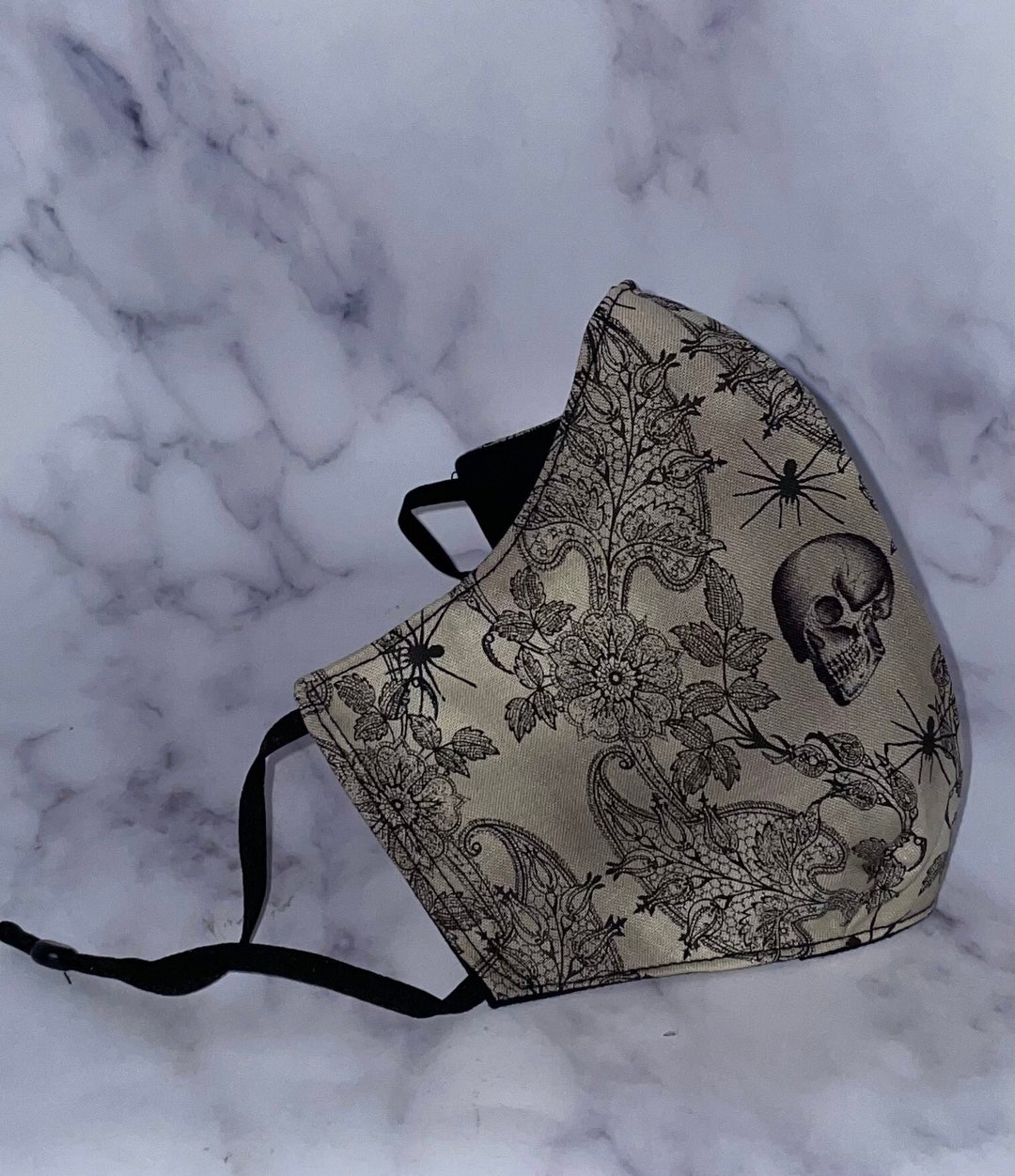 Skulls and Lace Designed Face Mask | Halloween | October | Dia De Los ...