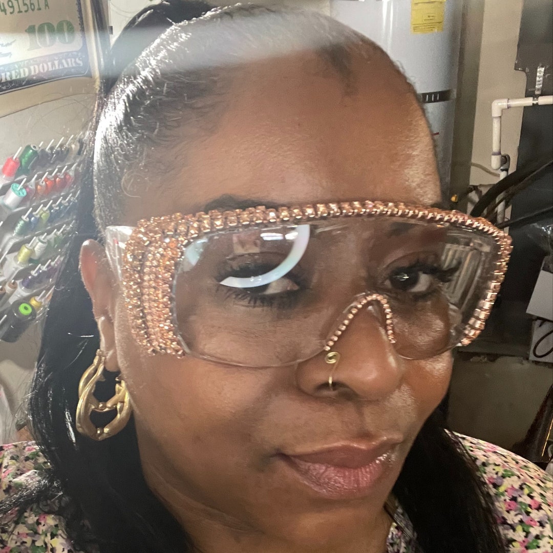 Rhinestone Eye Goggles | Champagne Gold Bling Eye Shield - Etsy