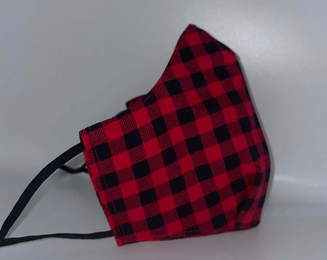 Red and Black Buffalo Plaid Face Mask | Unisex, Washable, Nose Wire - Etsy