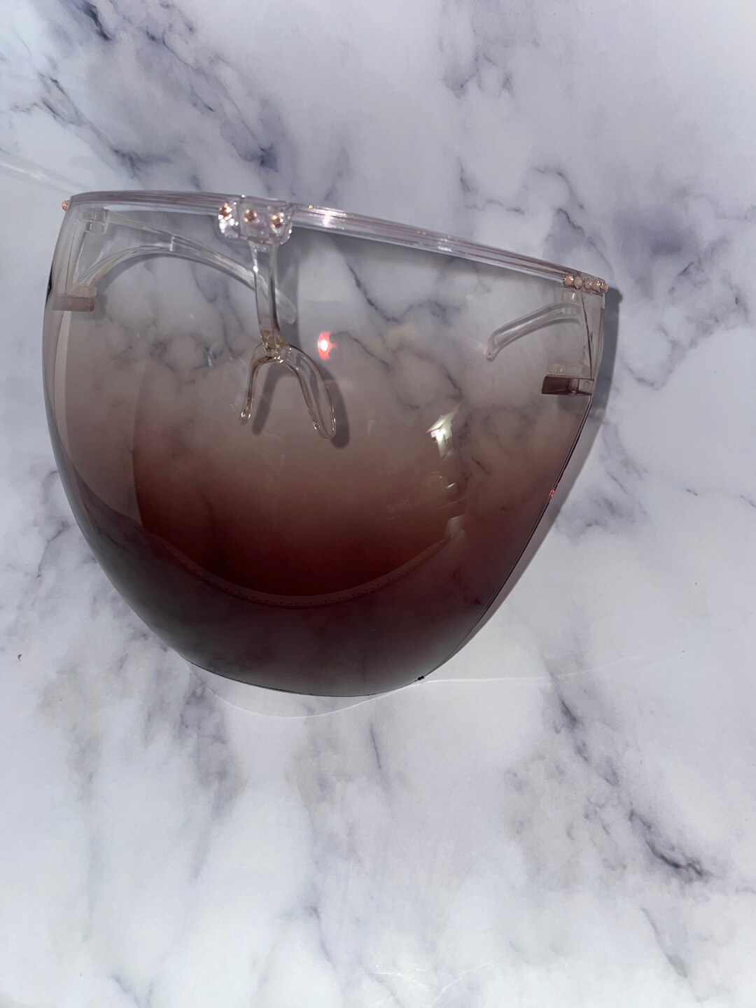 Chocolate Brown Ombré Face Shield | Discreet Dabs of Bling | Clear to ...