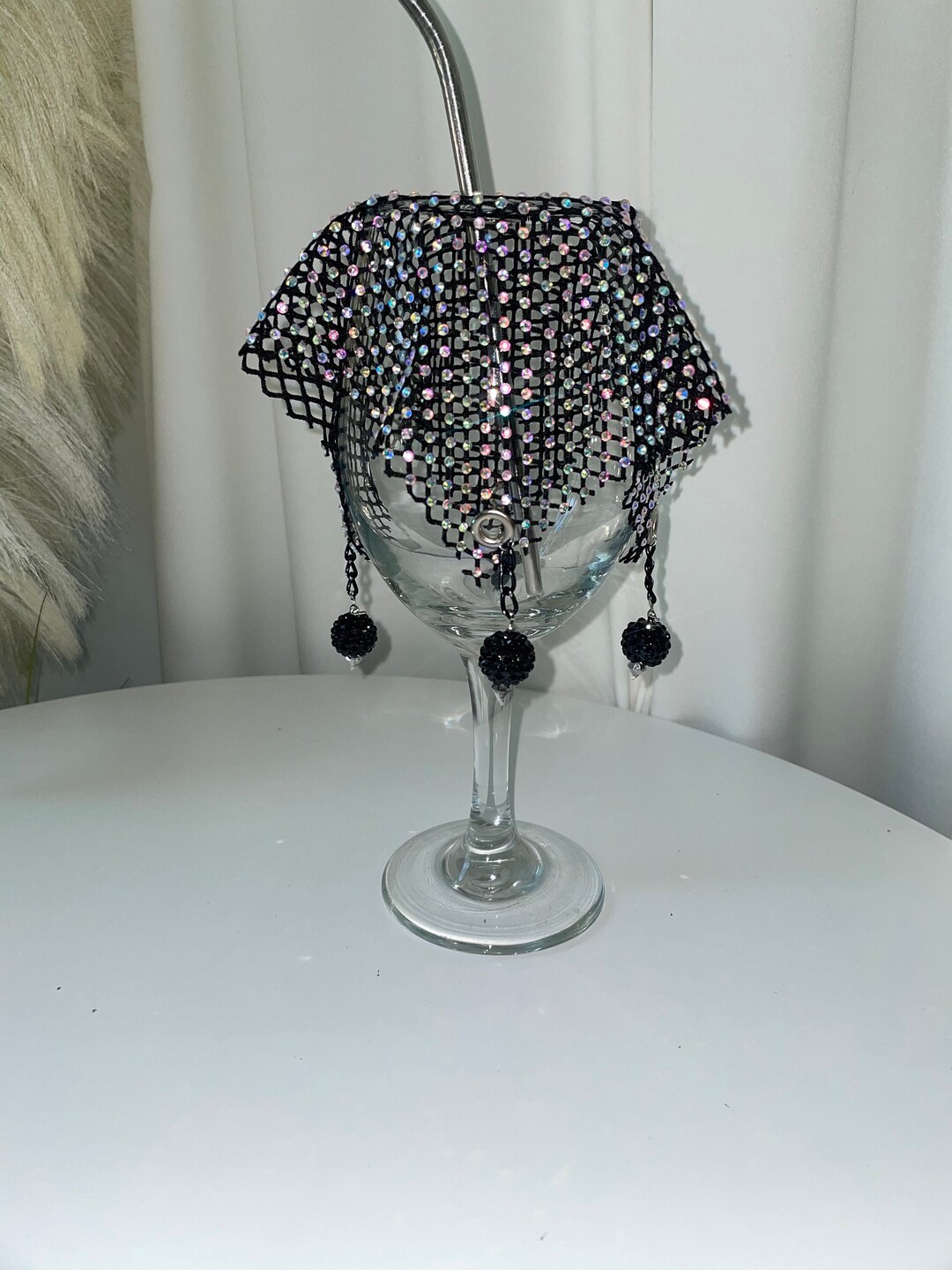 Bling Chain Drink Cover | Pretty Cup Cover for Parties| Black ...