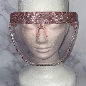The Pink on Pink Band of Bling Face Shield | Tinted | Bedazzled With ...