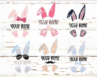 Bunny Monogram Svg Easter Bunny Svg Bunny Ears Svg Easter - Etsy