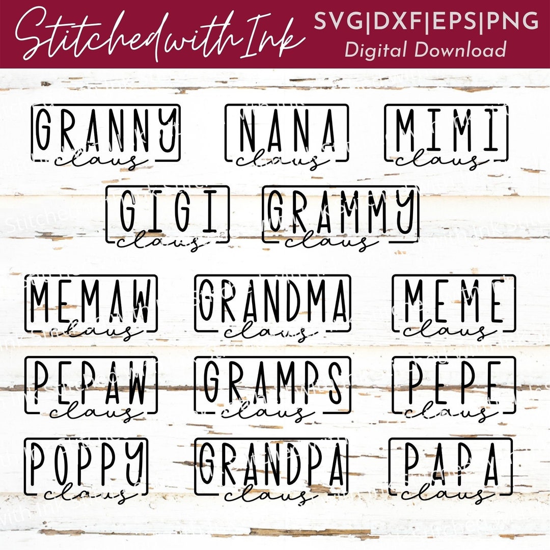 Family Christmas Pajamas SVG, Nana Svg, Grandma Svg, Granny Svg, Mimi ...