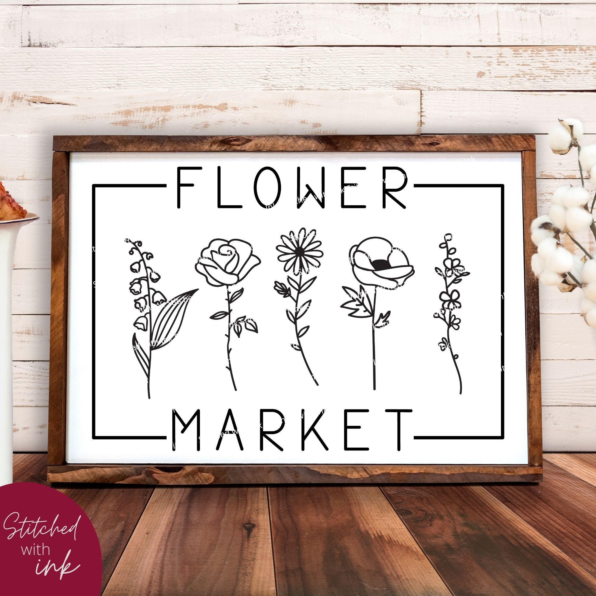 Flower Market SVG, Spring Svg, Fresh Cut Flowers Svg, Flower Svg ...