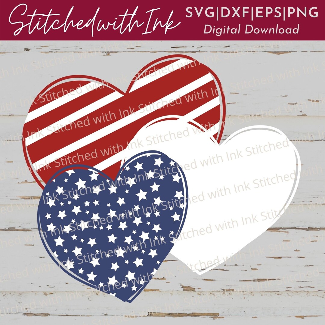 American Flag Heart, 4th of July Svg, Fourth of July Svg, Hearts Svg ...