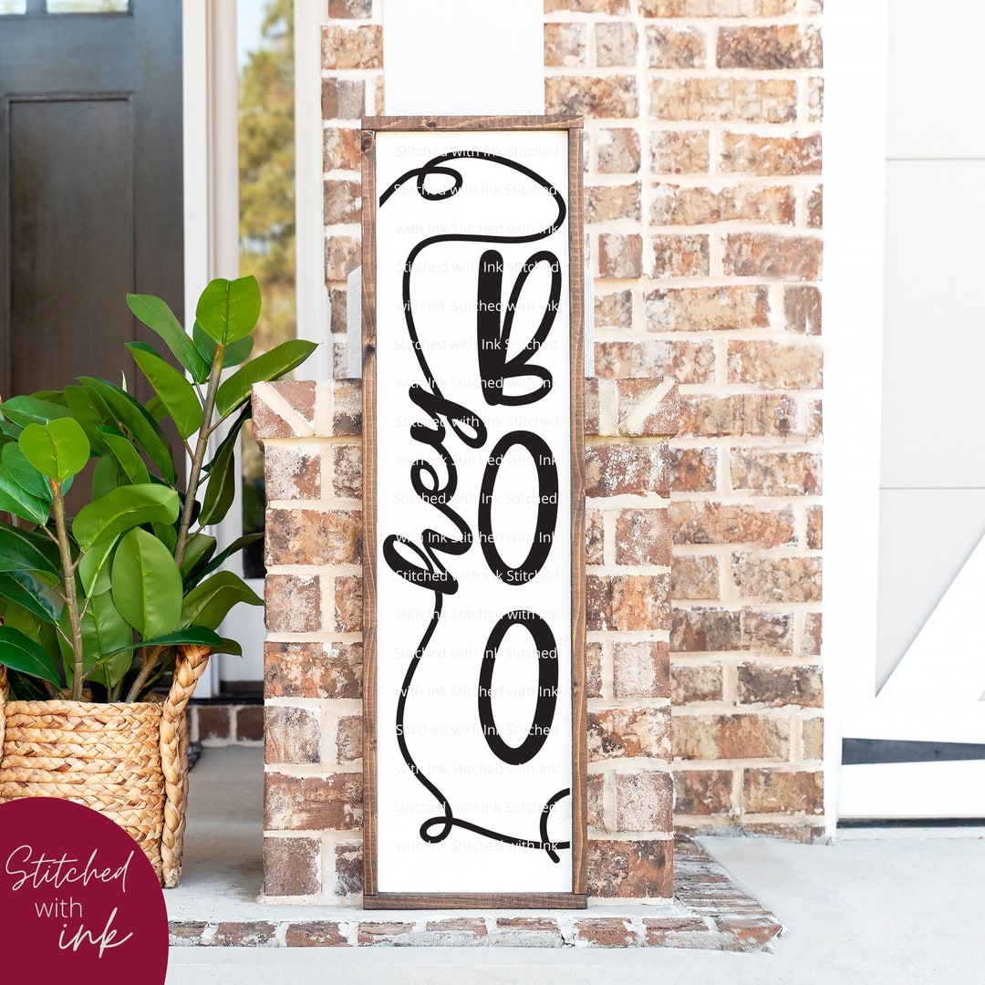 Hey Boo Porch Sign, Halloween Porch Sign, Hey Boo SVG, Tall Sign Svg ...