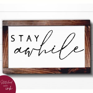 Stay Awhile Svg, Stay Awhile Sign, Doormat Svg, Welcome Svg, Porch Sign ...