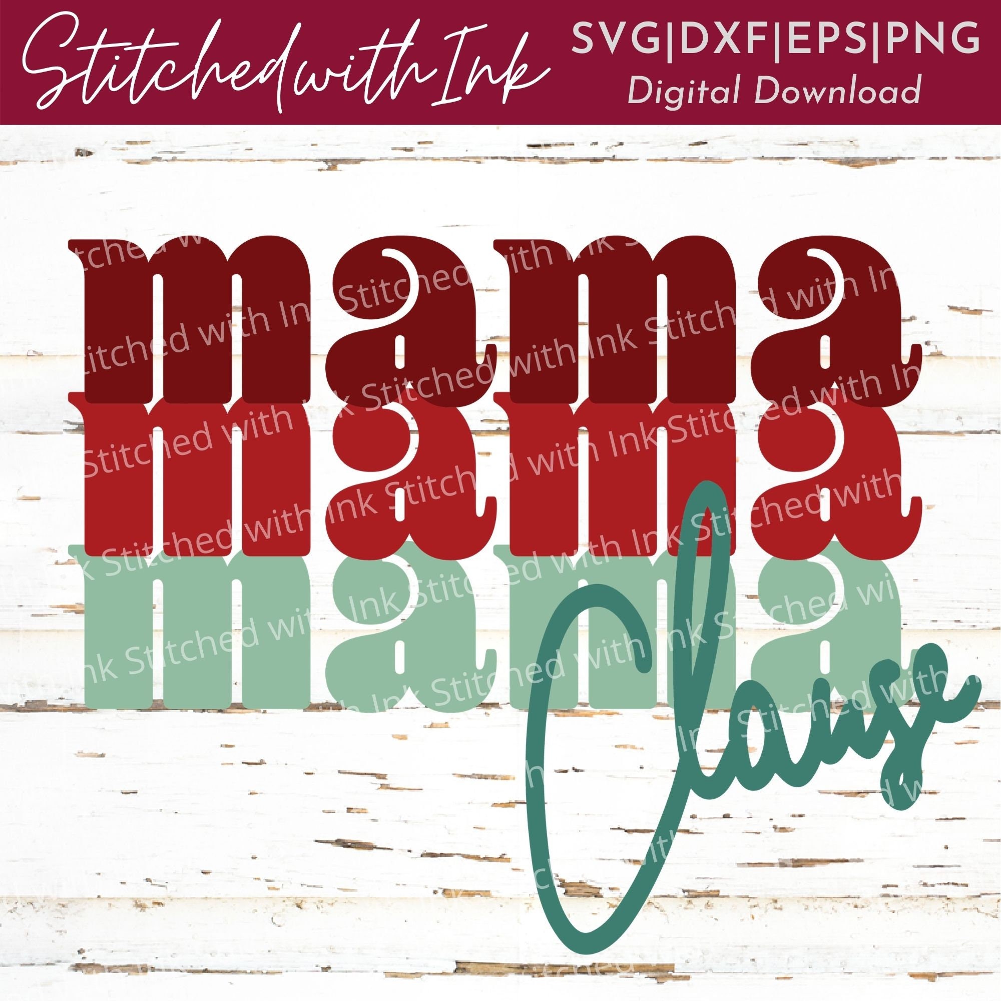 Mrs clause svg Mama clause Retro font Christmas svg | Etsy