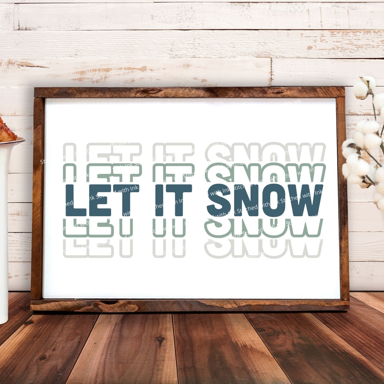 Let It Snow Svg Winter Decor Retro Font Winter Sign Svg | Etsy