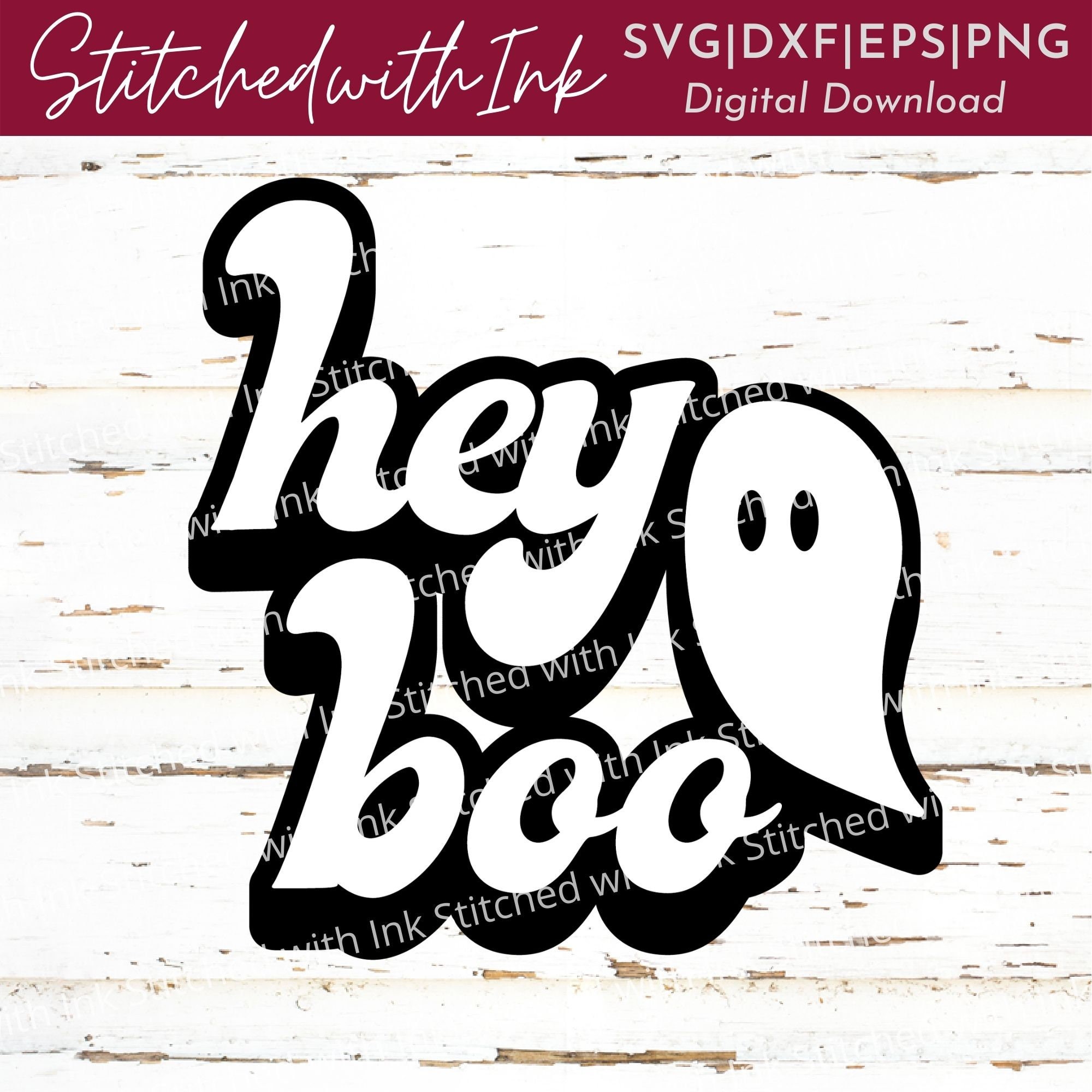Hey Boo SVG Ghost Svg Halloween Svg Retro Svg Halloween - Etsy