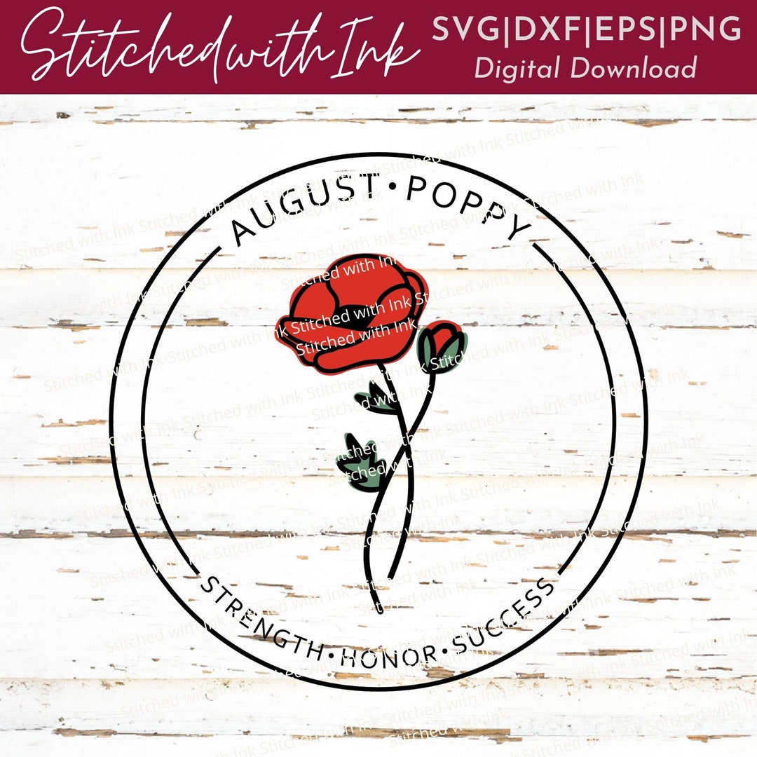 Poppy Svg, August Birth Month Flower Svg, Wildflower Svg, Poppy Png ...