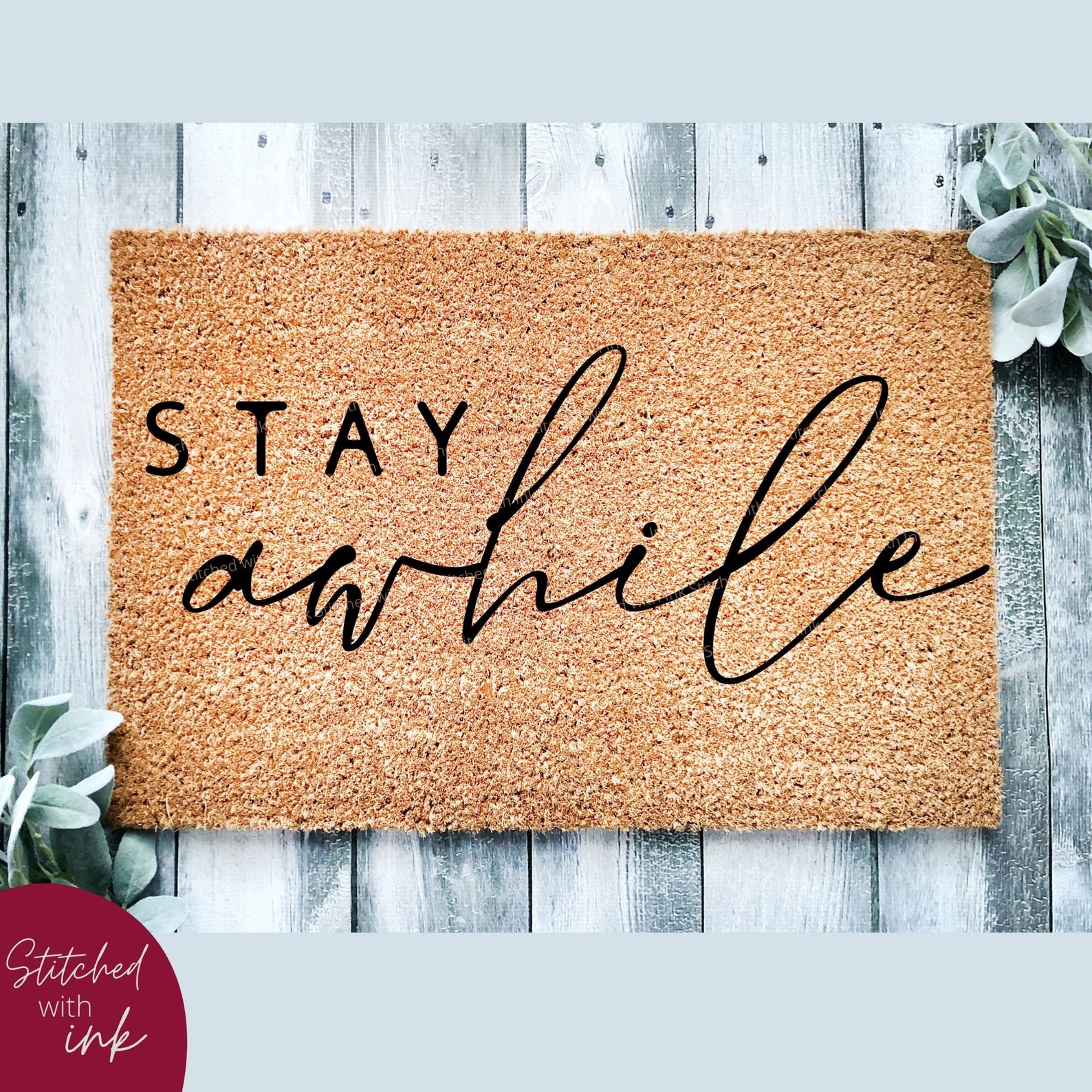 Stay awhile Svg Stay awhile sign Doormat Svg Welcome Svg | Etsy