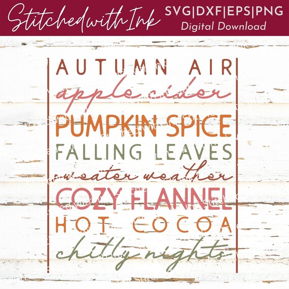 Fall words Png Fall Words Svg Hello Fall Svg Autumn Svg | Etsy