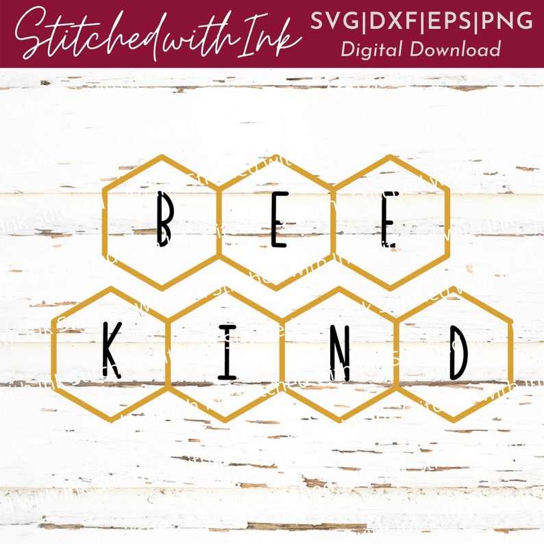 Bee Kind SVG Honeycomb Svg Kindness Svg Bee Kind PNG Bee - Etsy