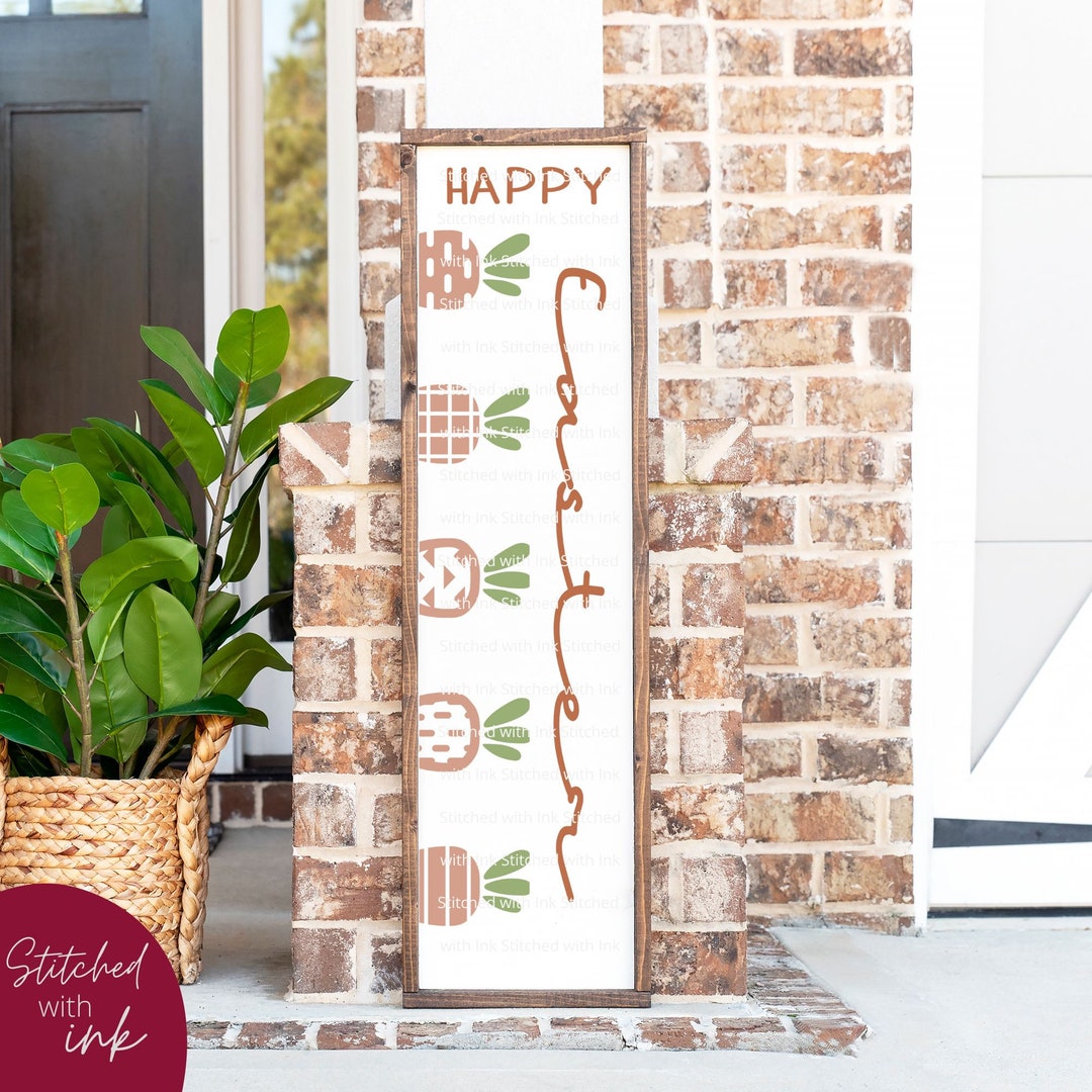 Happy Easter Svg, Easter Porch Sign, Vertical Sign Svg, Tall Sign Svg ...