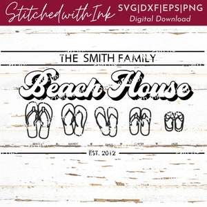Beach House Sign Last Name Svg Family Sign Svg Beach Svg - Etsy